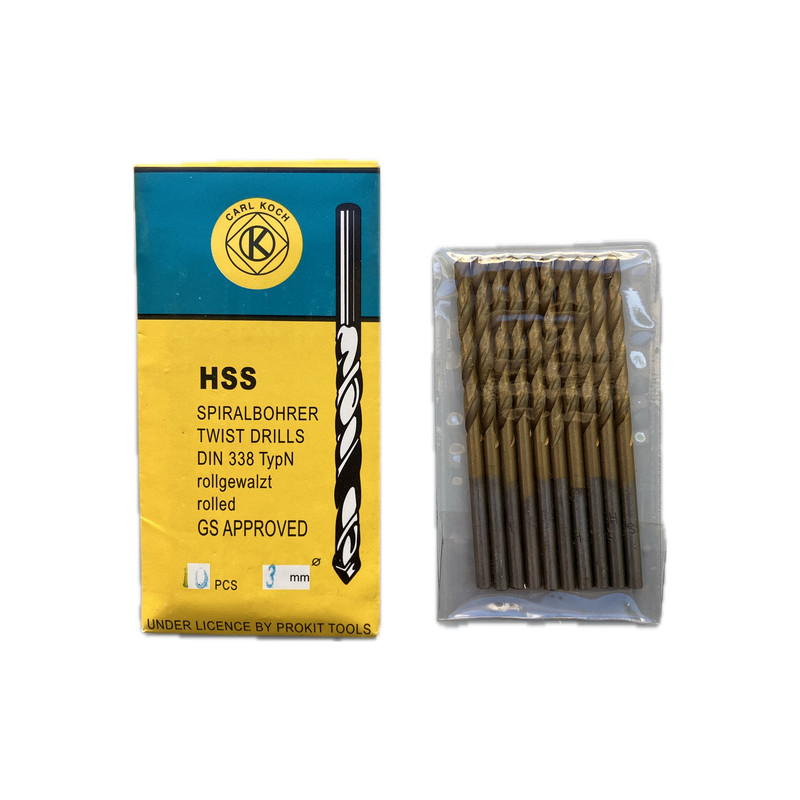 قیمت و خرید مته آهن مدل Carl Koch-HSS-3 سایز 3 میلیمتر مجموعه 10 عددی