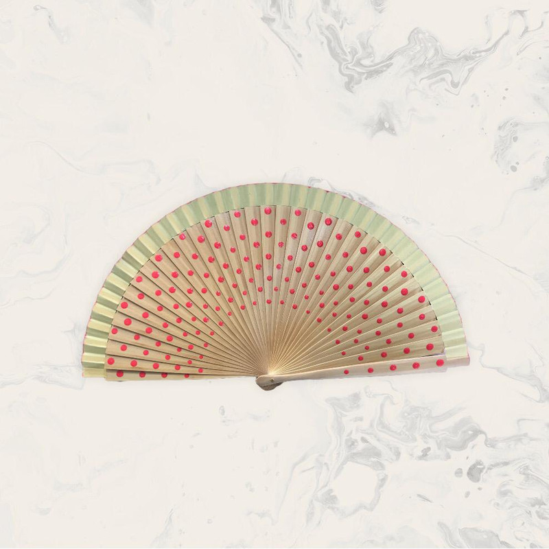 قیمت و خرید بادبزن مدل چوبی خال خالی