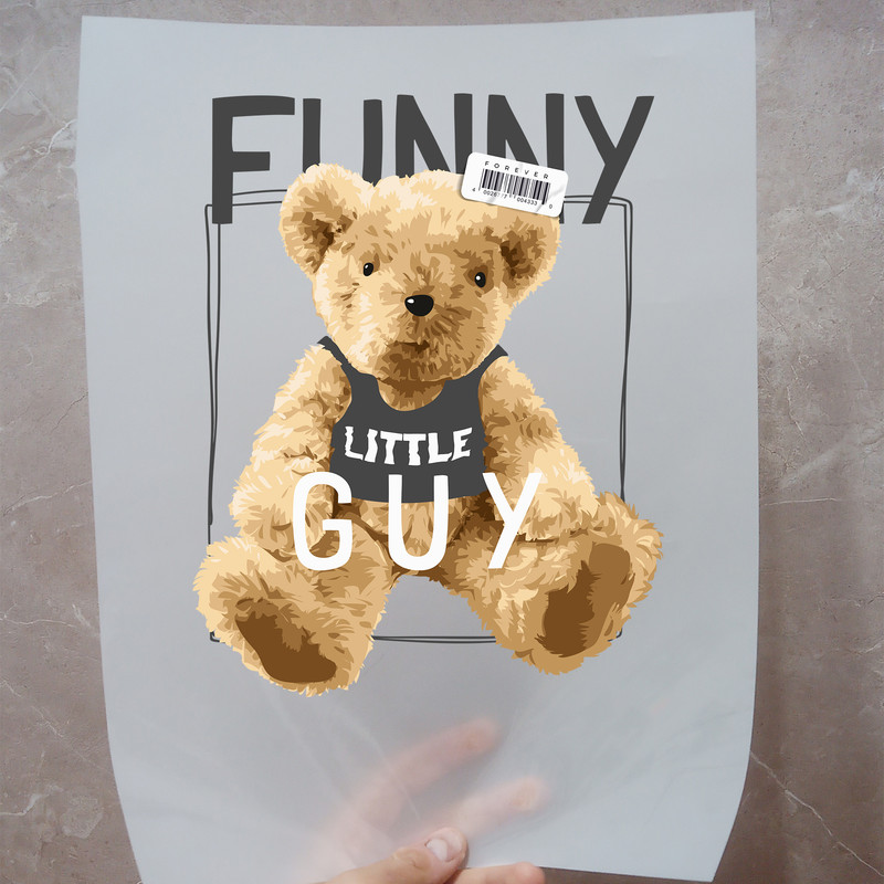 قیمت و خرید استیکر پارچه و لباس مدل dtf طرح تدی کد H20.179 مجموعه 3 عددی