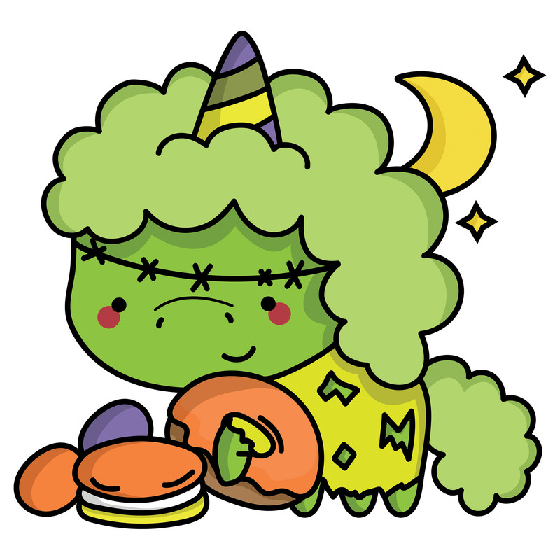 قیمت و خرید استیکر پارچه و لباس مدل dtf طرح یونیکورن کد H15.586 مجموعه 4 عددی