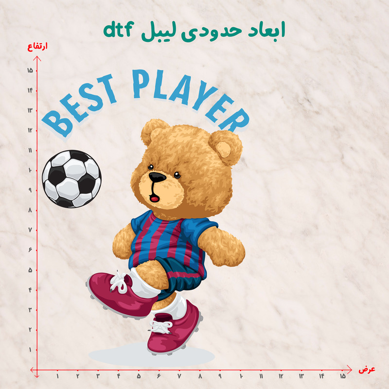 قیمت و خرید استیکر پارچه و لباس مدل dtf طرح تدی کد H15.107 مجموعه 12 عددی