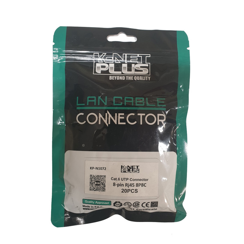 قیمت و خرید کانکتور Rj45 کی نت پلاس مدل KP-N1072 بسته 20 عددی