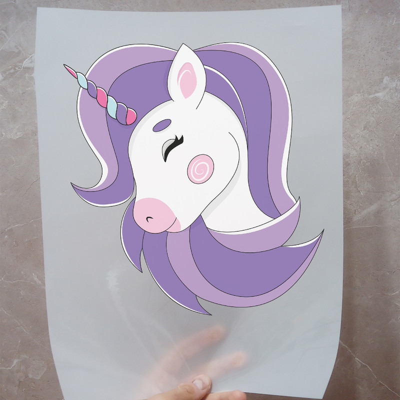 قیمت و خرید استیکر پارچه و لباس مدل dtf طرح یونیکورن کد H20.384 مجموعه 6 عددی