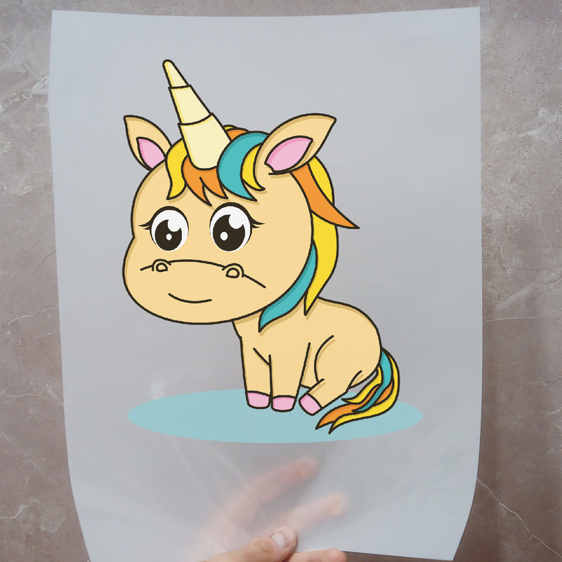 قیمت و خرید استیکر پارچه و لباس مدل dtf طرح یونیکورن کد H20.832 مجموعه 3 عددی