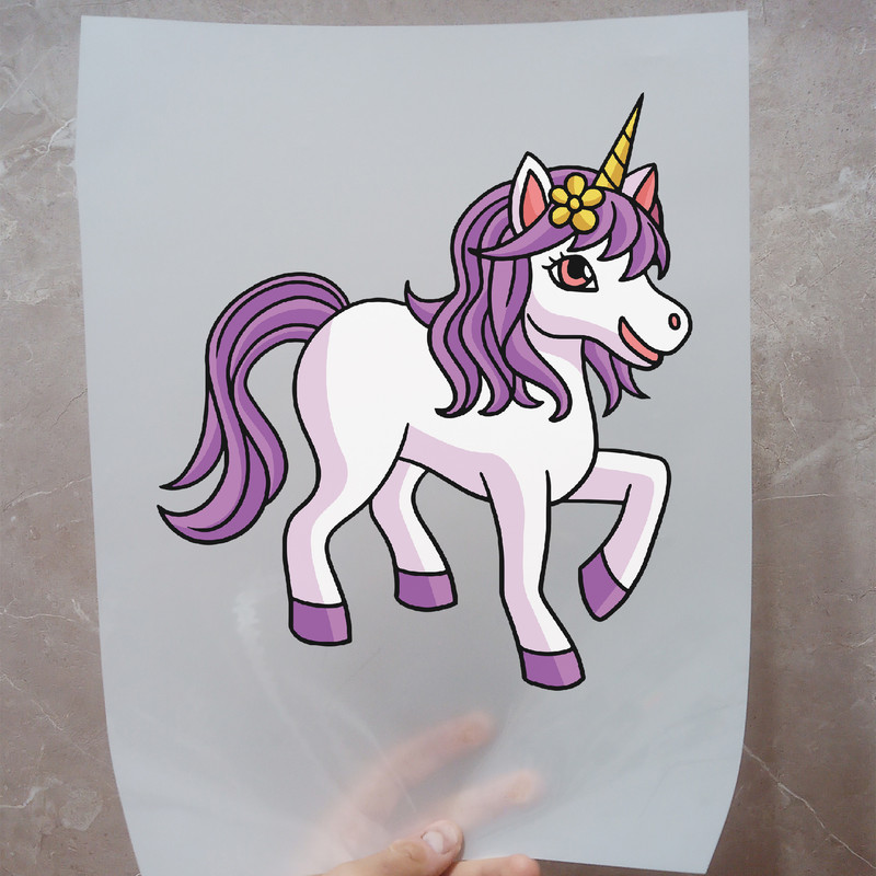 قیمت و خرید استیکر پارچه و لباس مدل dtf طرح یونیکورن کد H15.1011 مجموعه 4 عددی