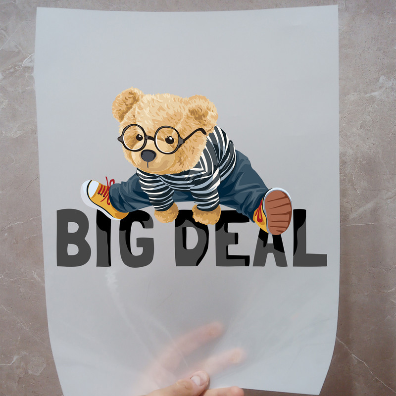 قیمت و خرید استیکر پارچه و لباس مدل dtf طرح تدی کد H20.144 مجموعه 3 عددی