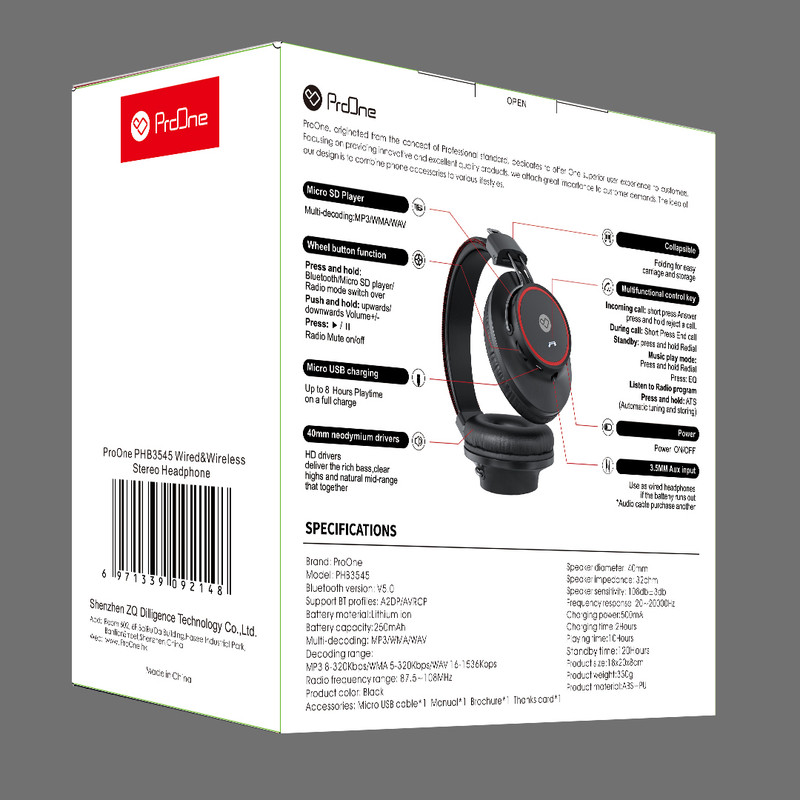 قیمت و خرید هدفون بلوتوثی پرووان مدل PHB3545