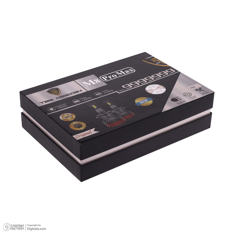 قیمت و خرید هدلایت تی بی اس دیزاین مدل M8 Pro Max پایه H4 بسته 2 عددی