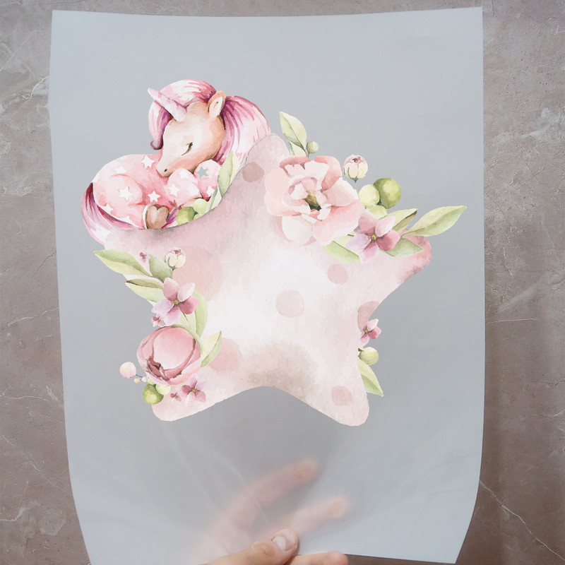 قیمت و خرید استیکر پارچه و لباس مدل dtf طرح یونیکورن کد H15.492 مجموعه 4 عددی