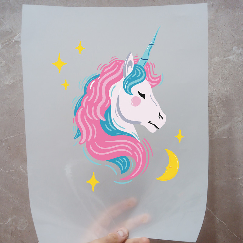 قیمت و خرید استیکر پارچه و لباس مدل dtf طرح یونیکورن کد H20.425 مجموعه 6 عددی