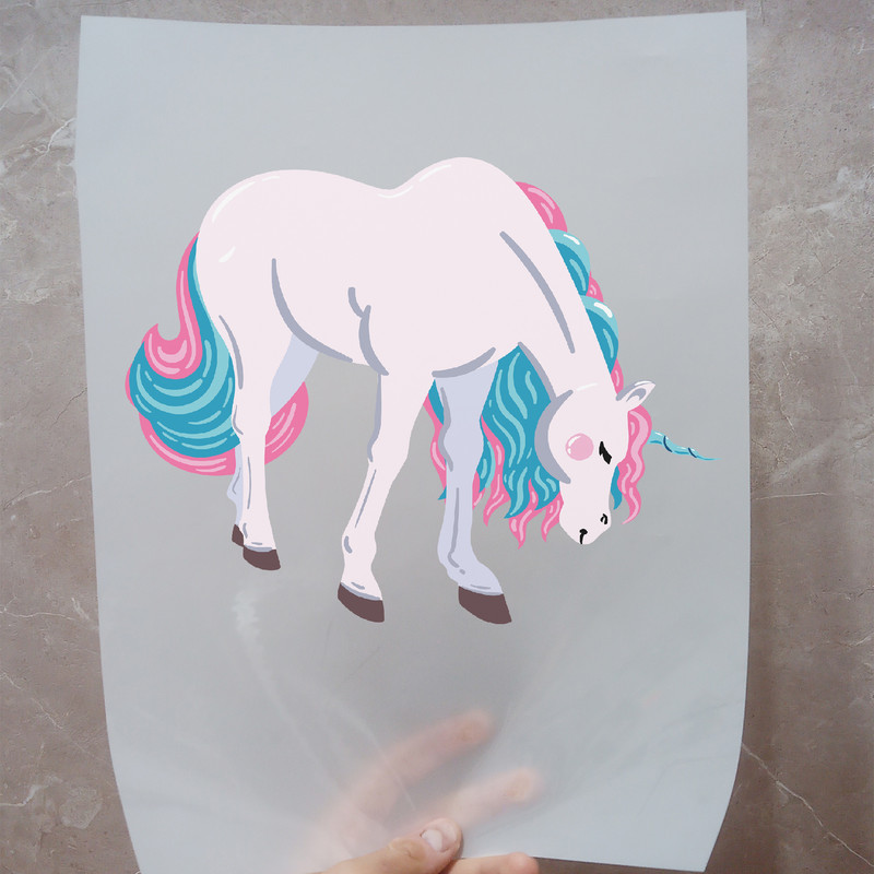 قیمت و خرید استیکر پارچه و لباس مدل dtf طرح یونیکورن کد H20.898 مجموعه 3 عددی