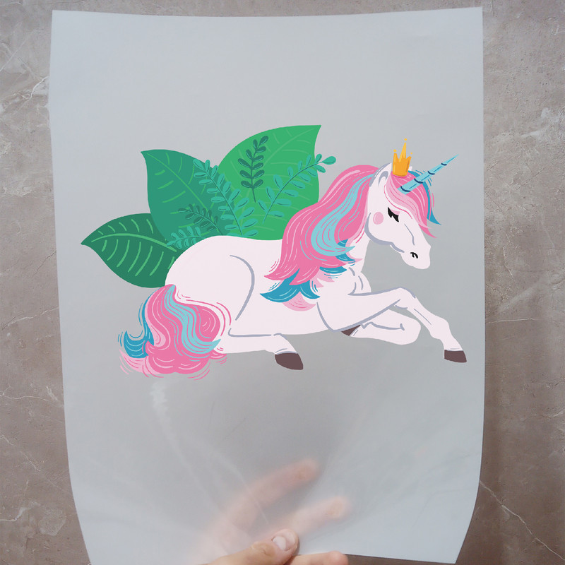 قیمت و خرید استیکر پارچه و لباس مدل dtf طرح یونیکورن کد H20.902 مجموعه 3 عددی