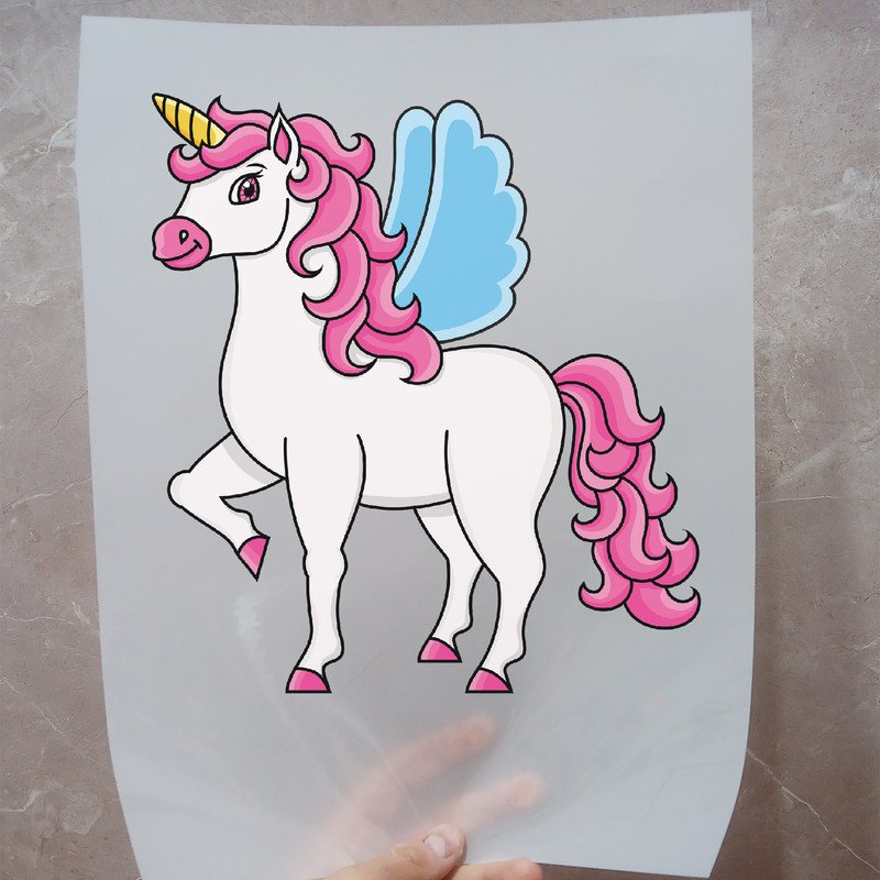 قیمت و خرید استیکر پارچه و لباس مدل dtf طرح یونیکورن کد H20.694 مجموعه 3 عددی