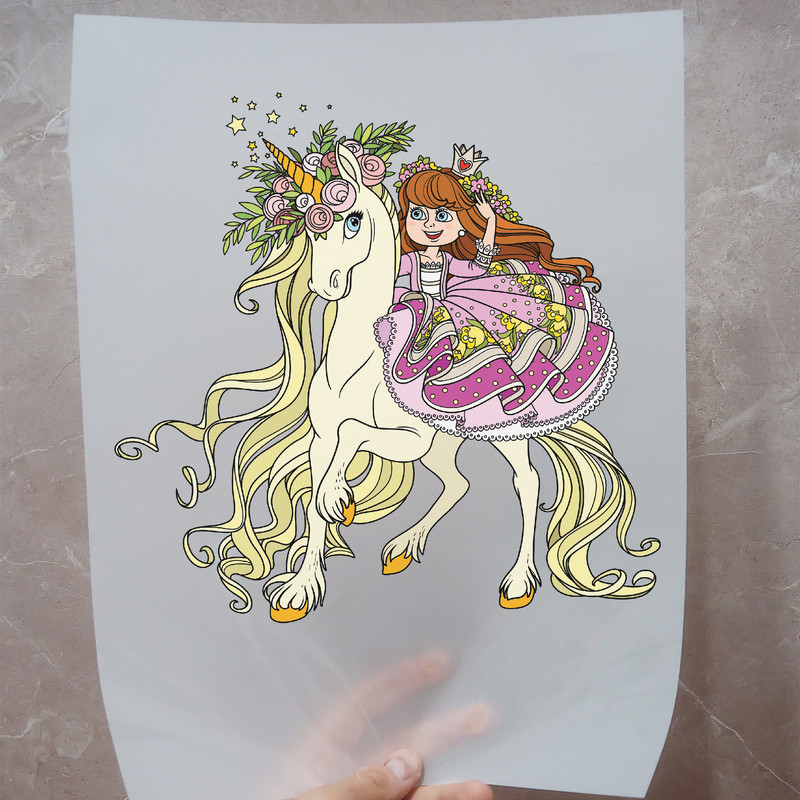 قیمت و خرید استیکر پارچه و لباس مدل dtf طرح یونیکورن کد H15.323 مجموعه 4 عددی