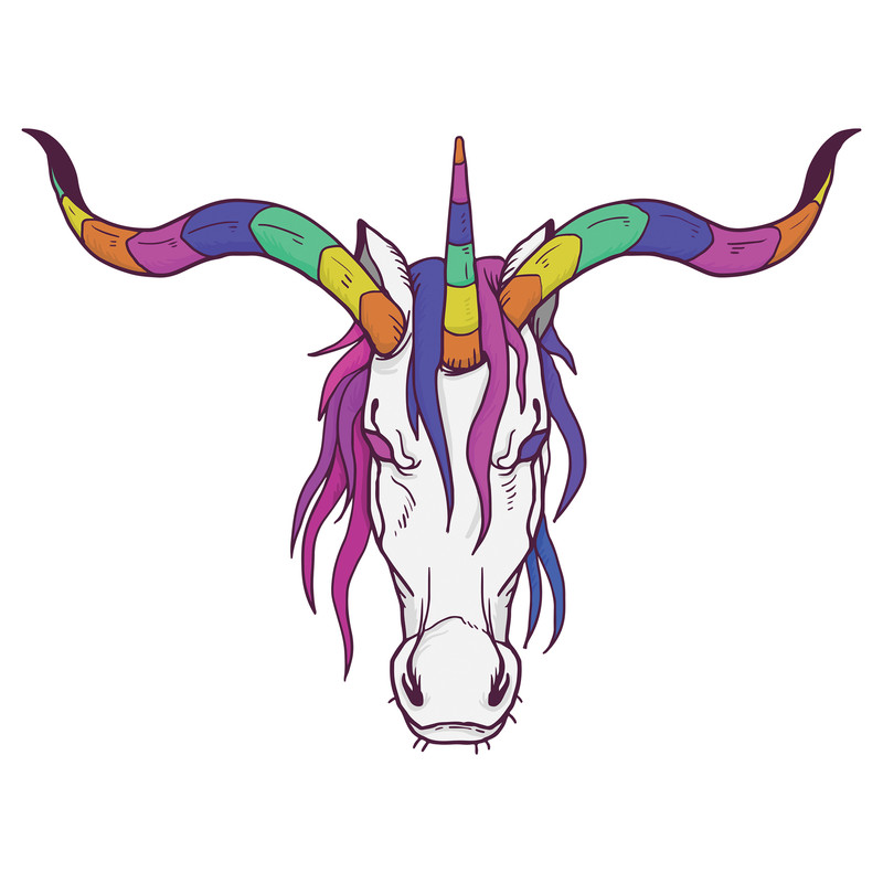 قیمت و خرید استیکر پارچه و لباس مدل dtf طرح یونیکورن کد H20.254 مجموعه 6 عددی