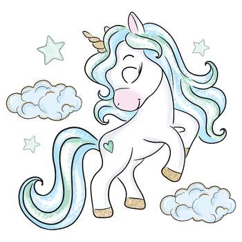 قیمت و خرید استیکر پارچه و لباس مدل dtf طرح یونیکورن کد H20.418 مجموعه 6 عددی