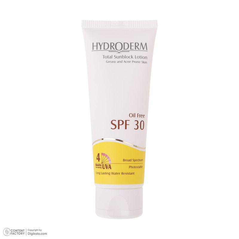 قیمت و خرید لوسیون ضدآفتاب هیدرودرم سری فاقد چربی SPF30، حجم 75 میلی‌لیتر