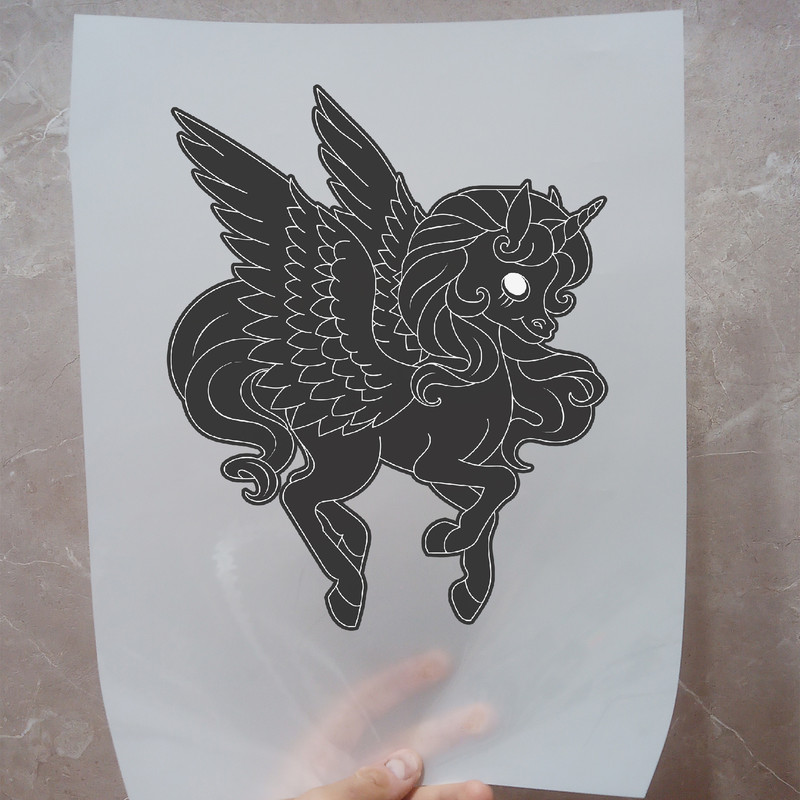 قیمت و خرید استیکر پارچه و لباس مدل dtf طرح یونیکورن کد H15.1196 مجموعه 4 عددی