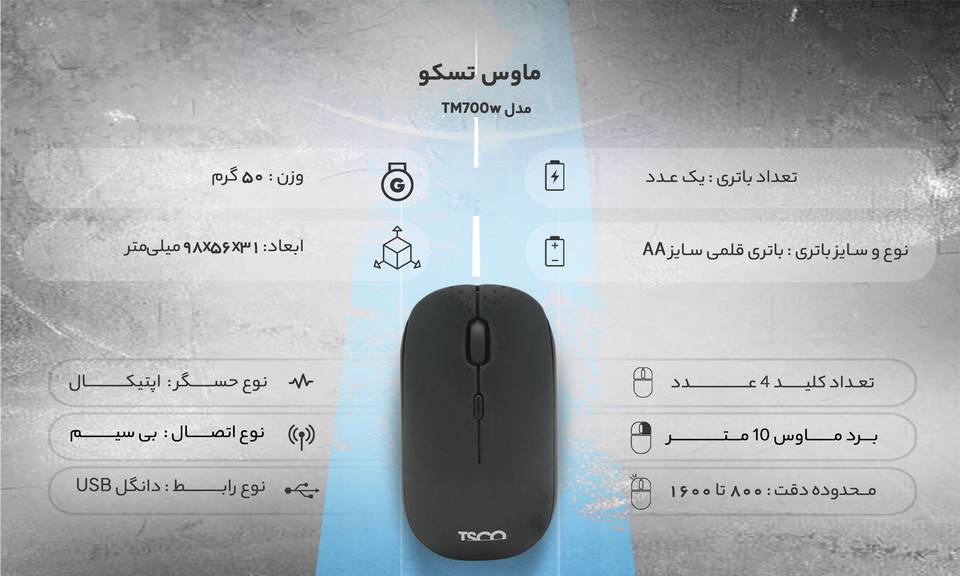 قیمت و خرید ماوس تسکو مدل TM700w