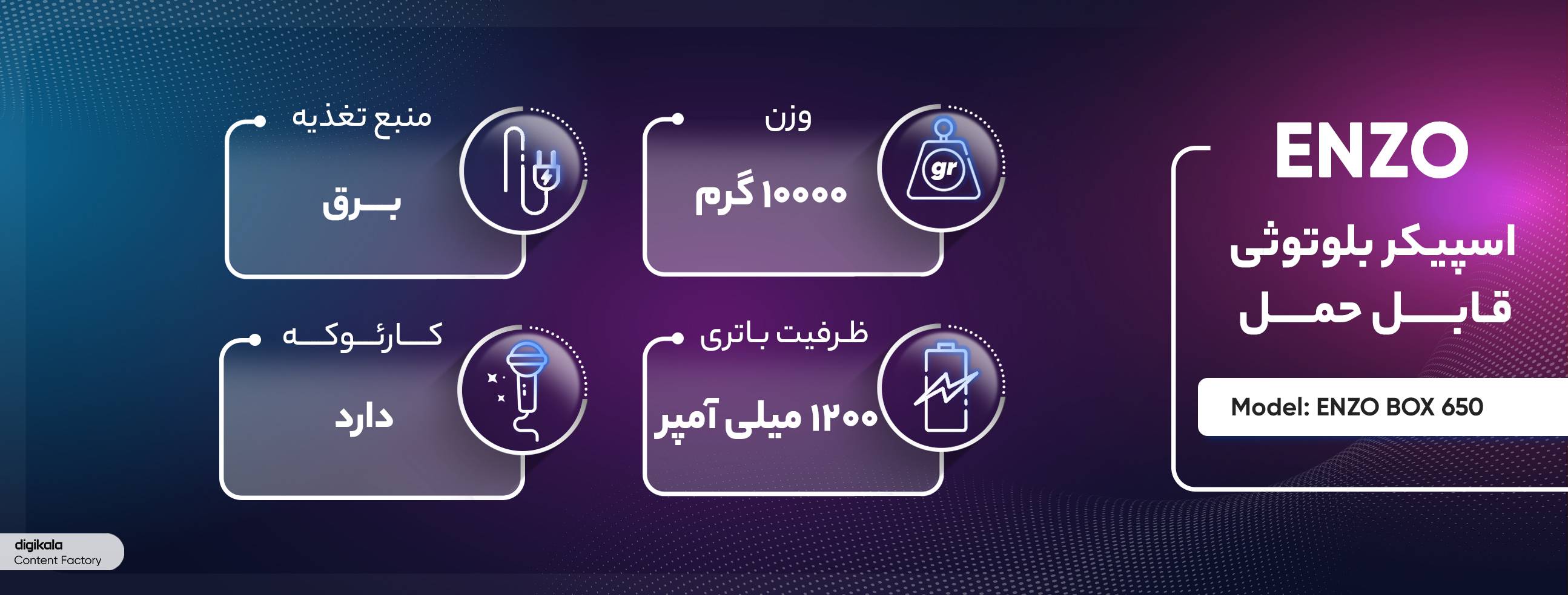 قیمت و خرید اسپیکر بلوتوثی قابل حمل انزو مدل BOX 650